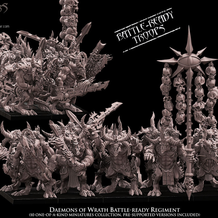 3D Printable Daemons of Wrath Battle-Ready regiment (10 Daemons) by ...