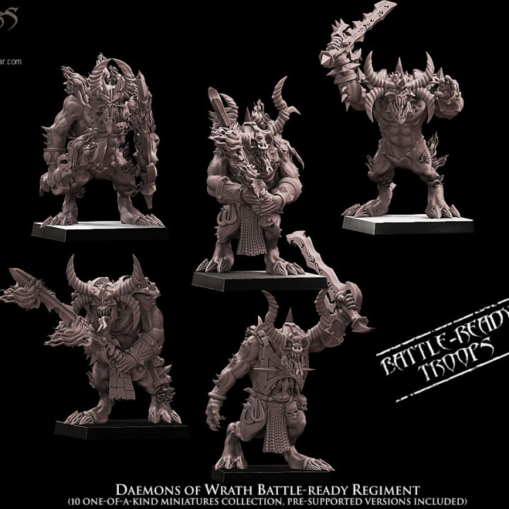 3D Printable Daemons of Wrath Battle-Ready regiment (10 Daemons) by ...