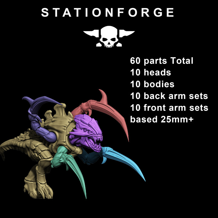 3D Printable Xenarid Infantry Melee Unit by Station Forge
