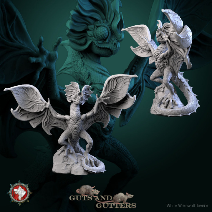 3D Printable Baby Dragons Set 3 miniatures pre-supported by White ...