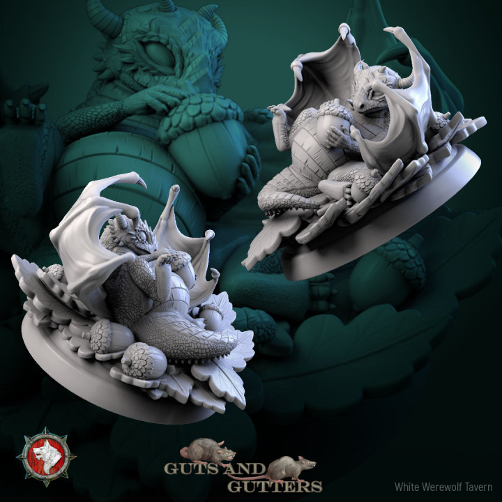 3D Printable Baby Dragons Set 3 miniatures pre-supported by White ...