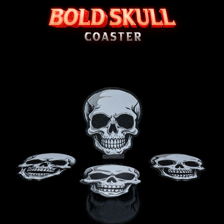 3D Printable Bold Skull Coaster by Stlflix