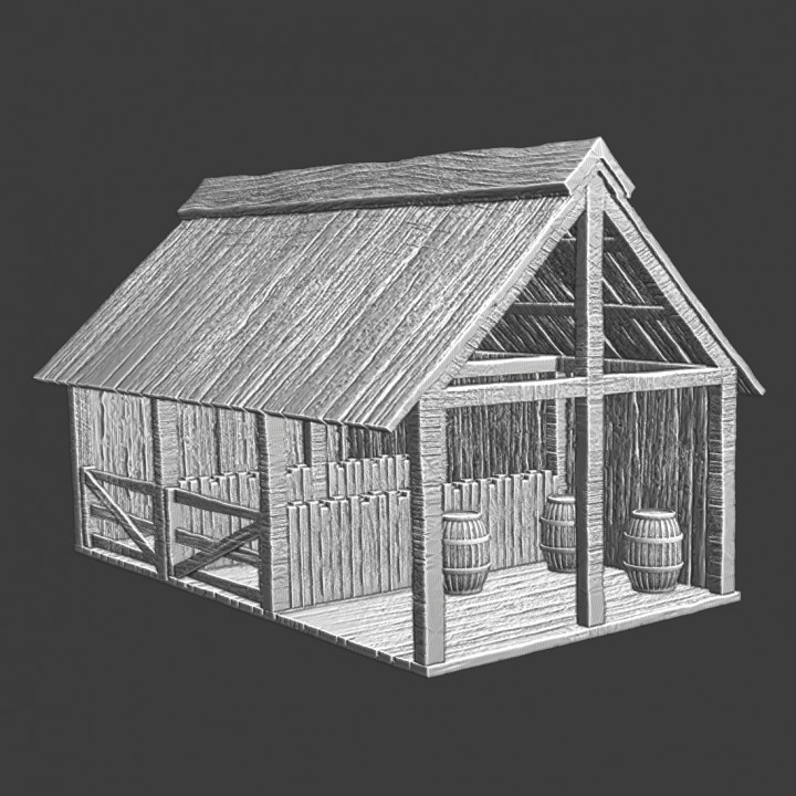3D Printable Medieval stable model by Northern Crusades Miniatures
