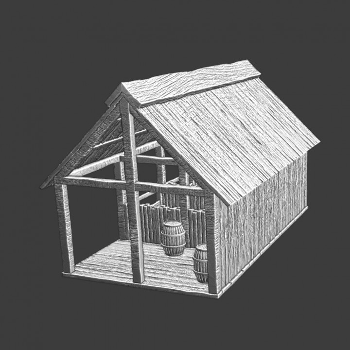 3D Printable Medieval stable model by Northern Crusades Miniatures