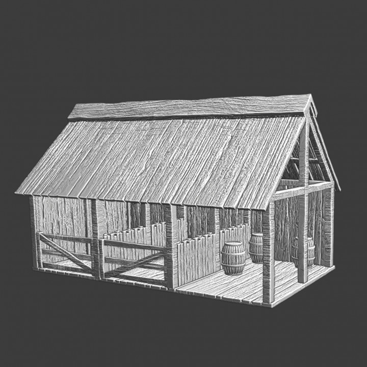 3D Printable Medieval stable model by Northern Crusades Miniatures