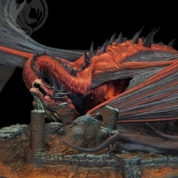 3D Printable Alghan The Catacomb Dragon 32mm Scale by Karol
