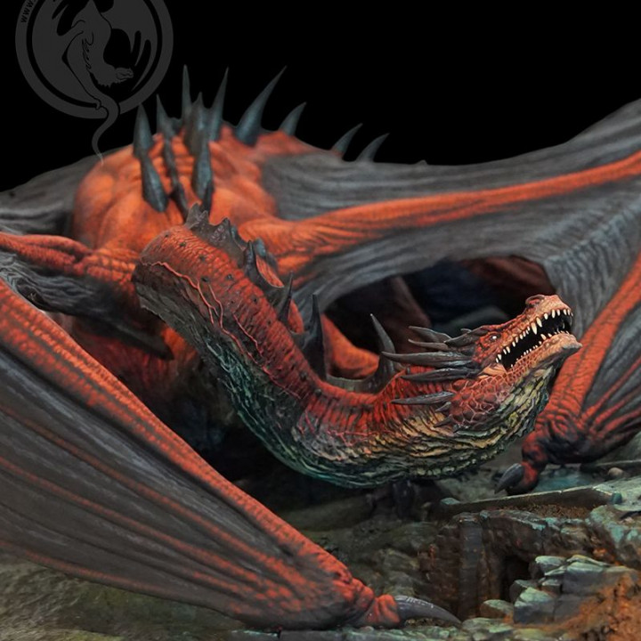 3D Printable Alghan The Catacomb Dragon 32mm Scale by Karol