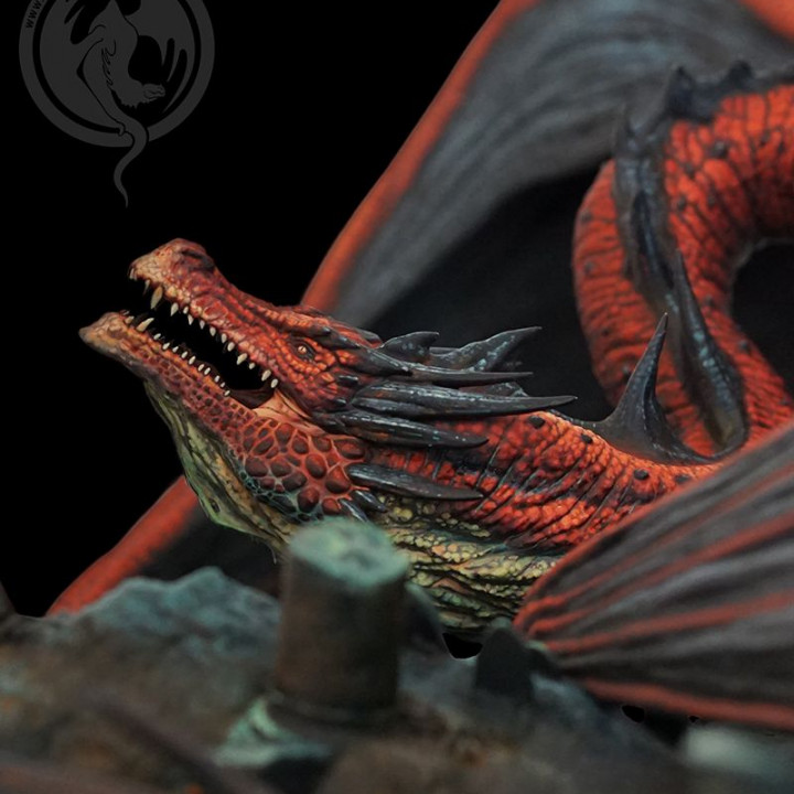 3D Printable Alghan The Catacomb Dragon 32mm Scale by Karol