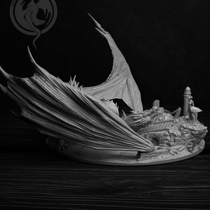 3D Printable Alghan The Catacomb Dragon 32mm Scale by Karol