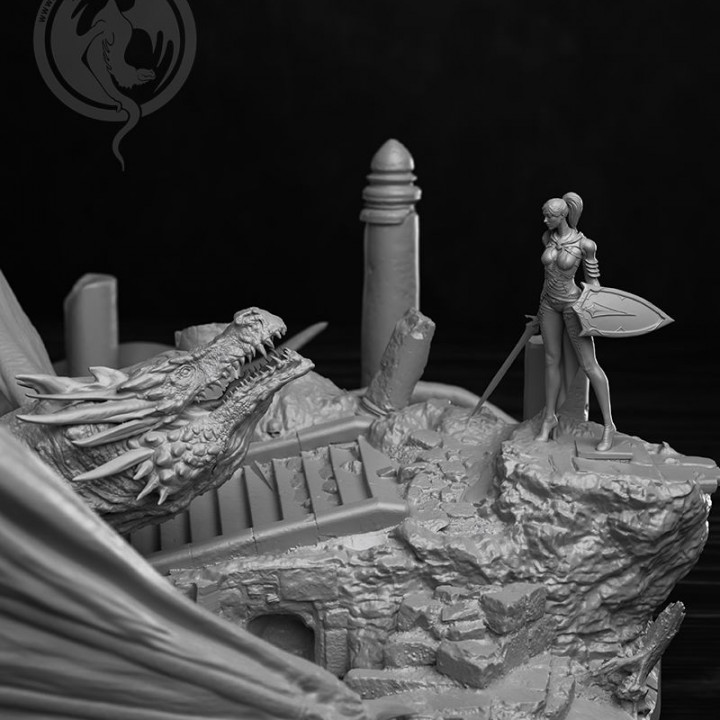 3D Printable Alghan The Catacomb Dragon 32mm Scale by Karol