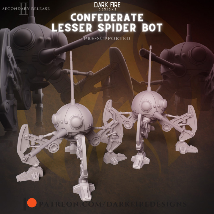 3D Printable Confederate Lesser Spider Bot by Dark Fire Designs