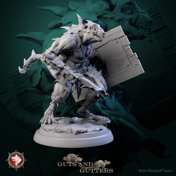 3D Printable Mutant rat mount set 6 miniatures 32mm pre-supported by ...