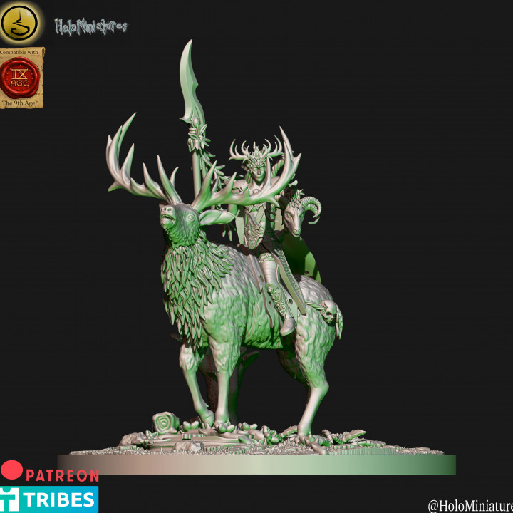 3D Printable Wood elves stag lord 2 (elf) by HoloMiniatures