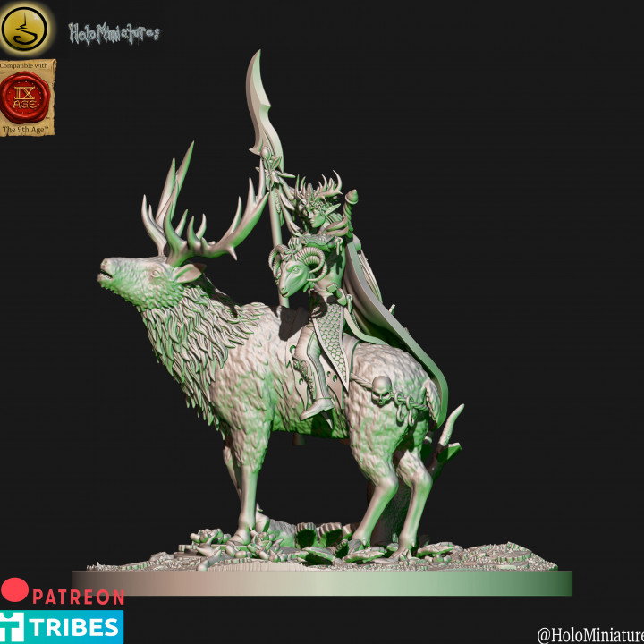 3D Printable Wood elves stag lord 2 (elf) by HoloMiniatures