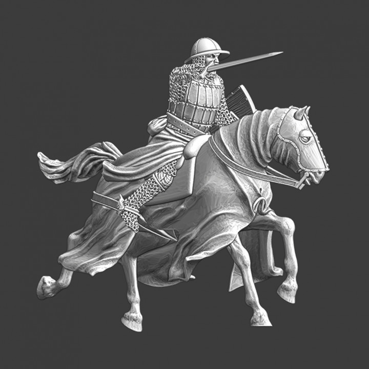 3D Printable Medieval Danish Vassal Knight charging - Lake Peipus 1242 ...