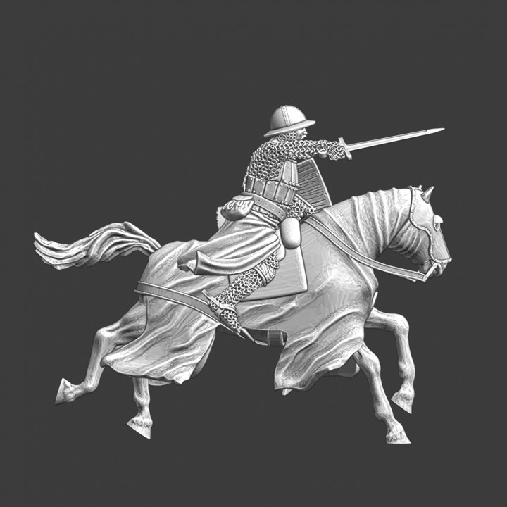 3D Printable Medieval Danish Vassal Knight charging - Lake Peipus 1242 ...