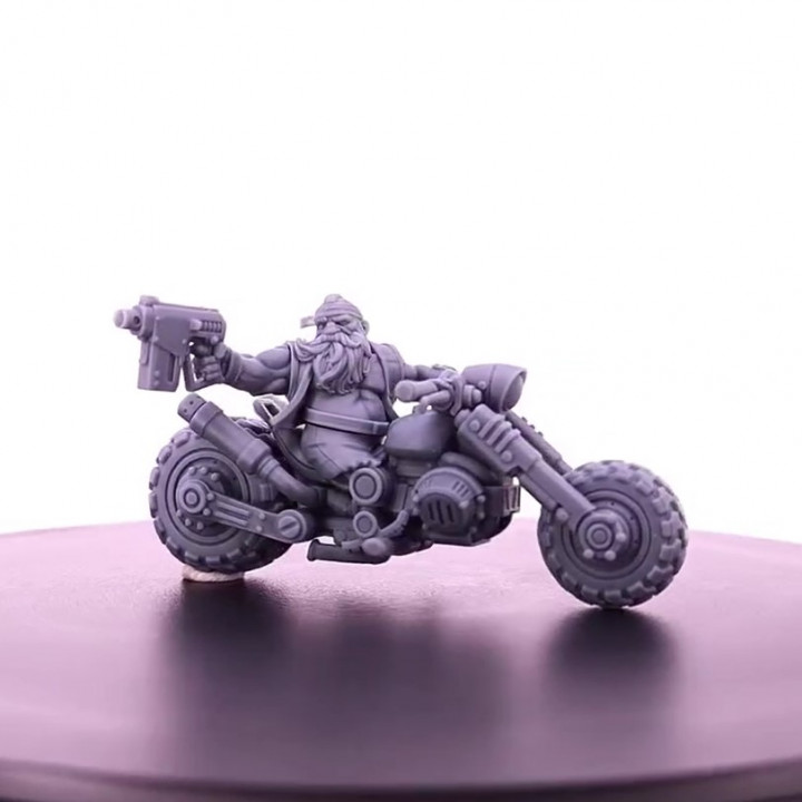 3D Printable Space Dwarf Biker #2 by Hardcore Miniatures