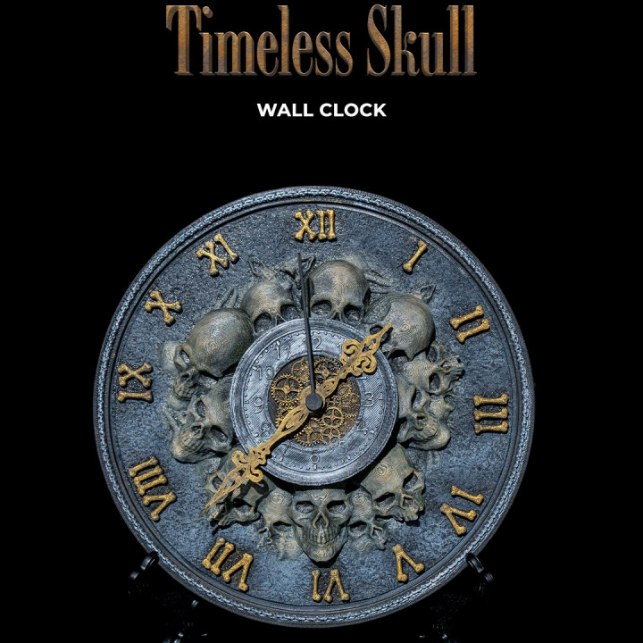 3D Printable Timeless Skull Wall Clock by Stlflix