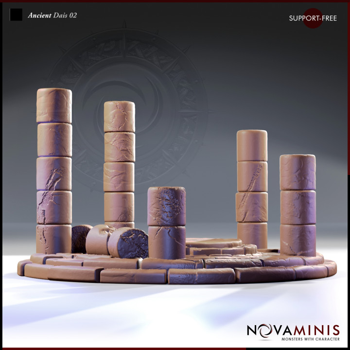 3D Printable Ancient Dais 02 by NOVAMINIS