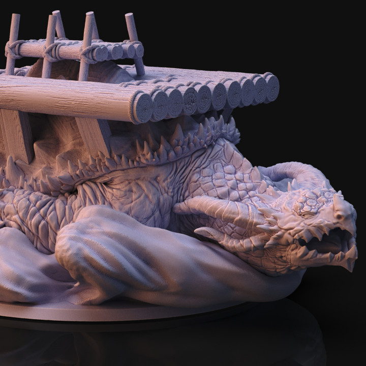 3D Printable Giant Trutle dragon matriarch with Variation platform by ...