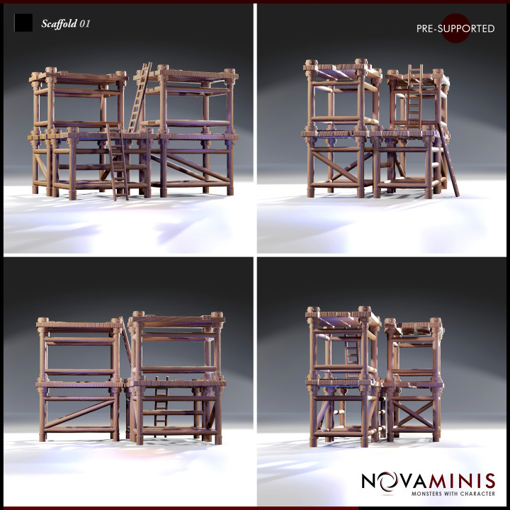 3D Printable Scaffold 01 [Modular] by NovaMinis