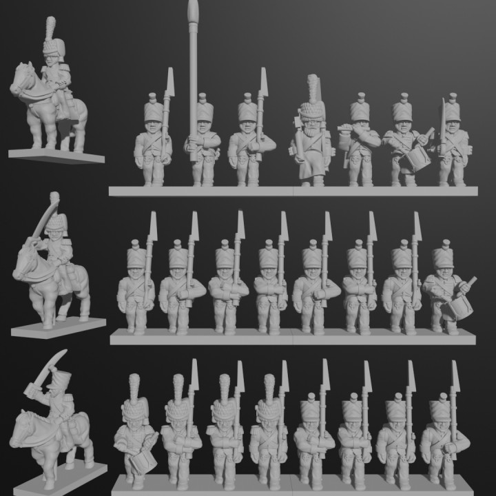 3D Printable 6-15mm Nassau Line Infantry (1808-15) NAP-NA-1 by Turner ...