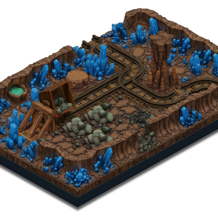 3D Printable THE LOST CAVE (Dungeon Blocks) by Dungeon Blocks