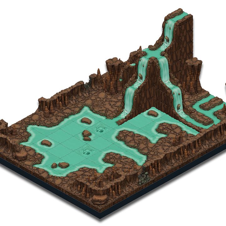 3D Printable THE LOST CAVE (Dungeon Blocks) by Dungeon Blocks