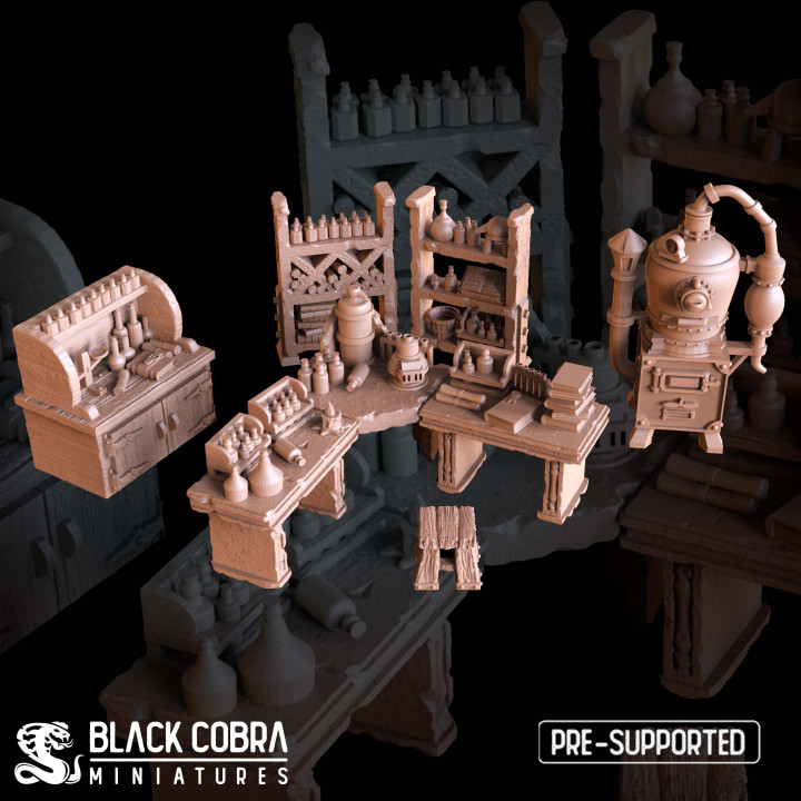 3D Printable Alchemy Set by BlackCobraMiniatures