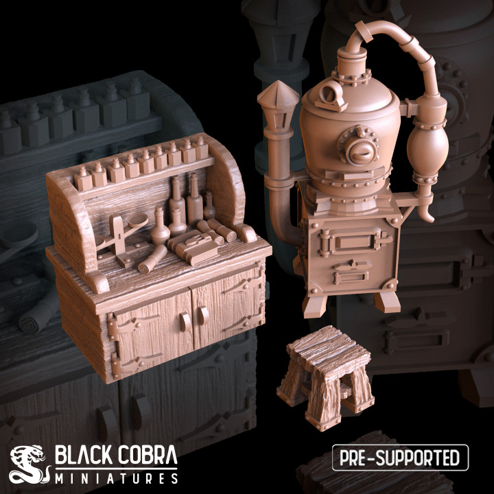 3D Printable Alchemy Set by BlackCobraMiniatures