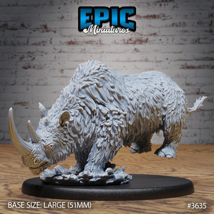 3D Printable Woolly Rhino Set / Rhinocero / Arctic Beast / Horned Snow ...