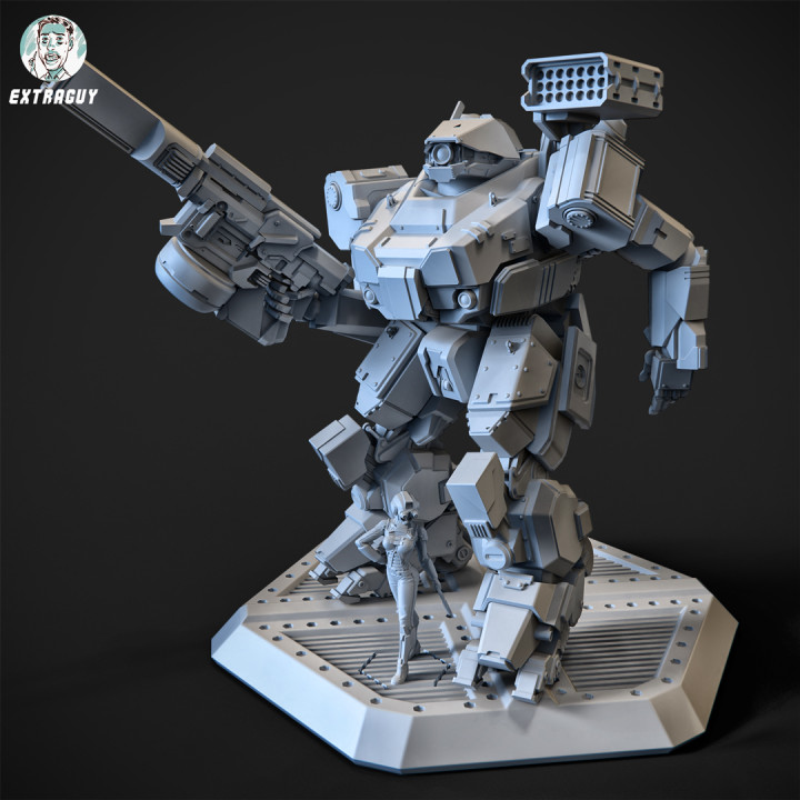 3D Printable Overweight Gear Hunter 75mm Plus Pilot by Extra Guy