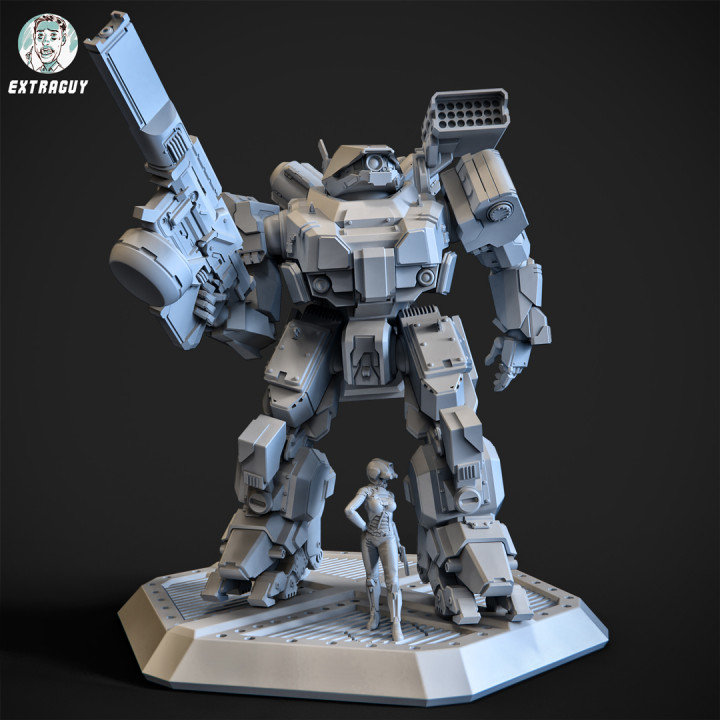 3D Printable Overweight Gear Hunter 75mm Plus Pilot by Extra Guy