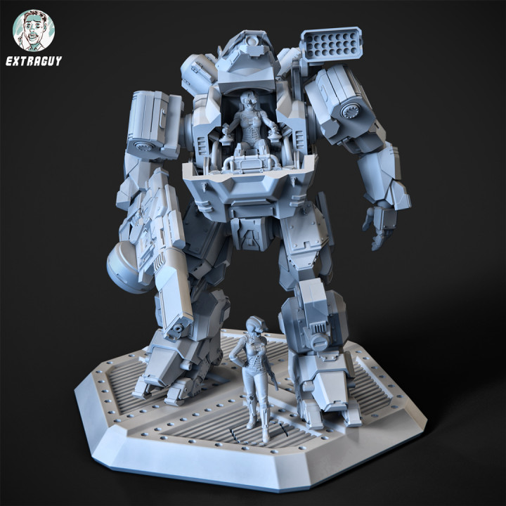 3D Printable Overweight Gear Hunter 75mm Plus Pilot by Extra Guy