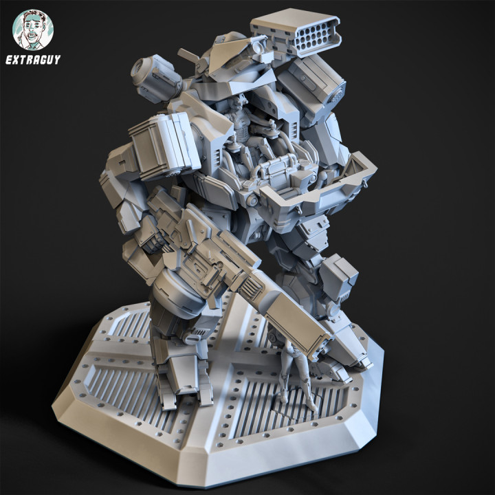 3D Printable Overweight Gear Hunter 75mm Plus Pilot by Extra Guy