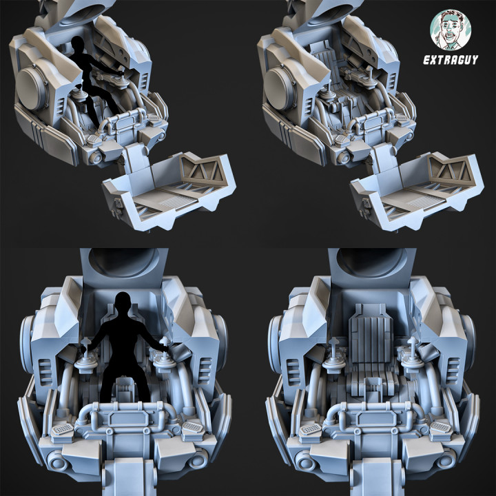 3D Printable Overweight Gear Hunter 75mm Plus Pilot by Extra Guy