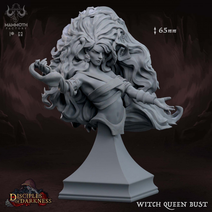 3D Printable Witch Queen Bust by Mammoth Factory