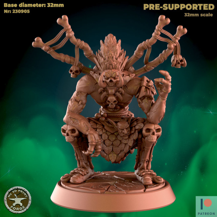 3D Printable Troll Priest of Death Sitting by My3DPrintForge