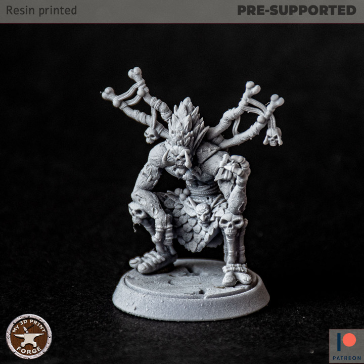 3D Printable Troll Priest of Death Sitting by My3DPrintForge