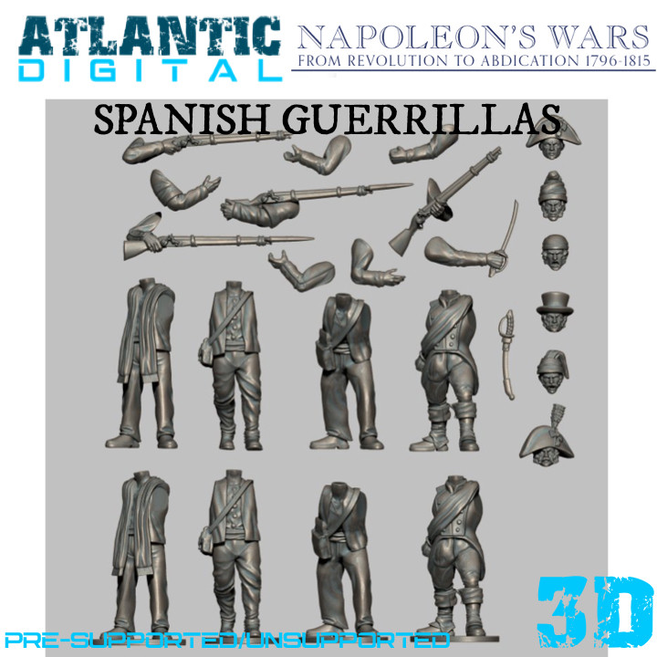 3D Printable Napoleonic Spanish Guerrillas by Wargames Atlantic