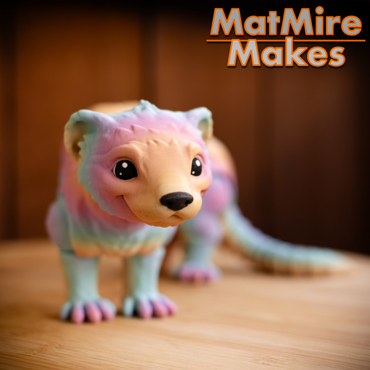 3D Printable Ferret, Articulated fidget, Print-In-Place Body, Snap-Fit ...