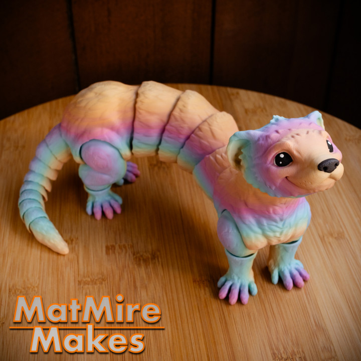 3D Printable Ferret, Articulated fidget, Print-In-Place Body, Snap-Fit ...