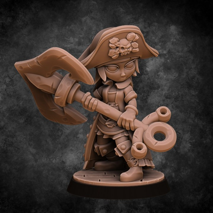 3D Printable Human pirate girl by Deathpunk Studio
