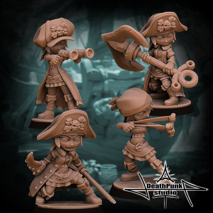 3D Printable Human pirate girl by Deathpunk Studio