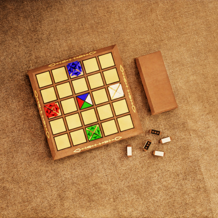 3D Printable Thaayam - Board Game by Lazy Bear