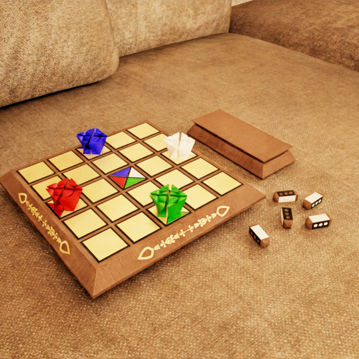3D Printable Thaayam - Board Game by Lazy Bear