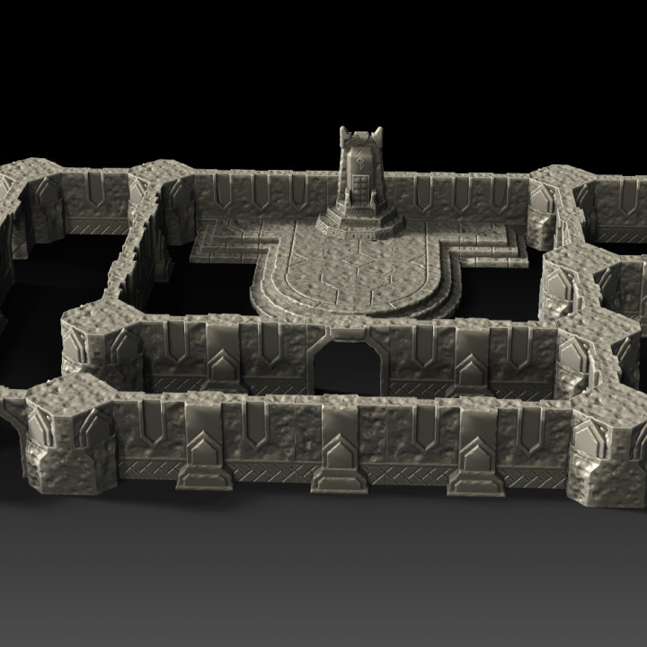 3D Printable Dwarves Dungeon set - modular tiles by Korhyl Miniatures