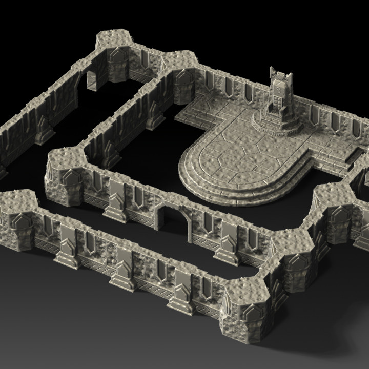 3D Printable Dwarves Dungeon set - modular tiles by Korhyl Miniatures