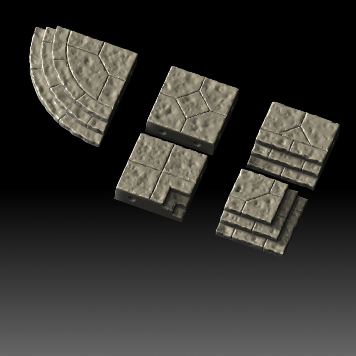 3D Printable Dwarves Dungeon set - modular tiles by Korhyl Miniatures