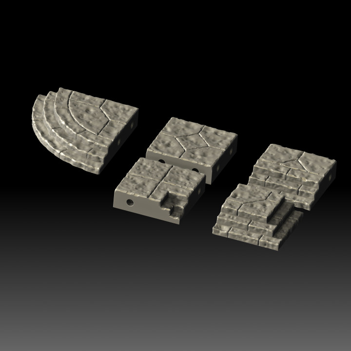 3D Printable Dwarves Dungeon set - modular tiles by Korhyl Miniatures